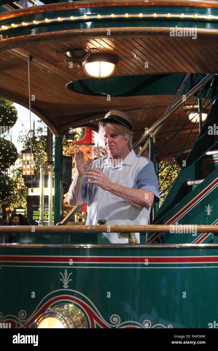 Gary Busey poses on a tram at The Grove with girlfriend Steffanie ...