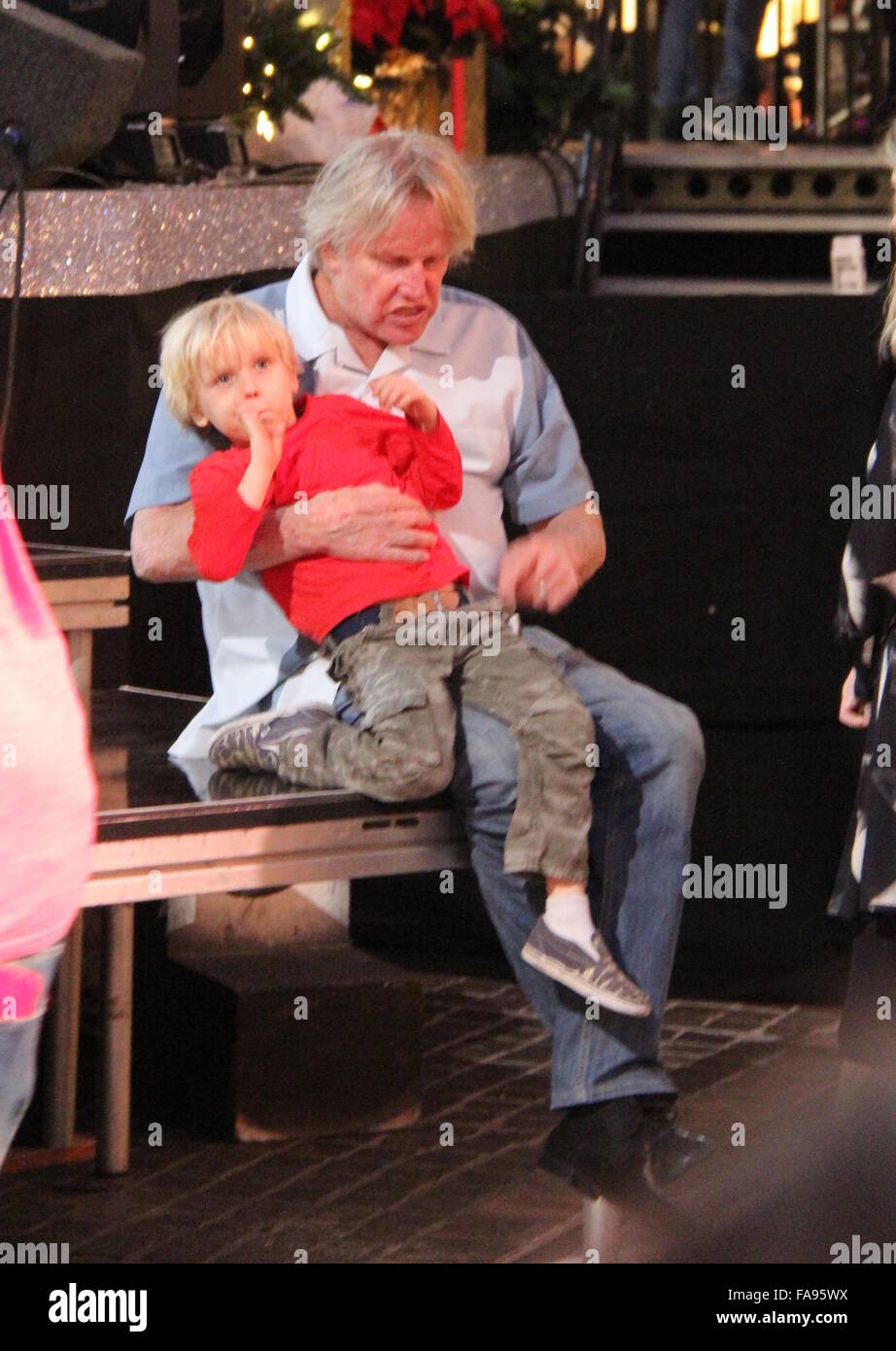 Gary Busey poses on a tram at The Grove with girlfriend Steffanie ...