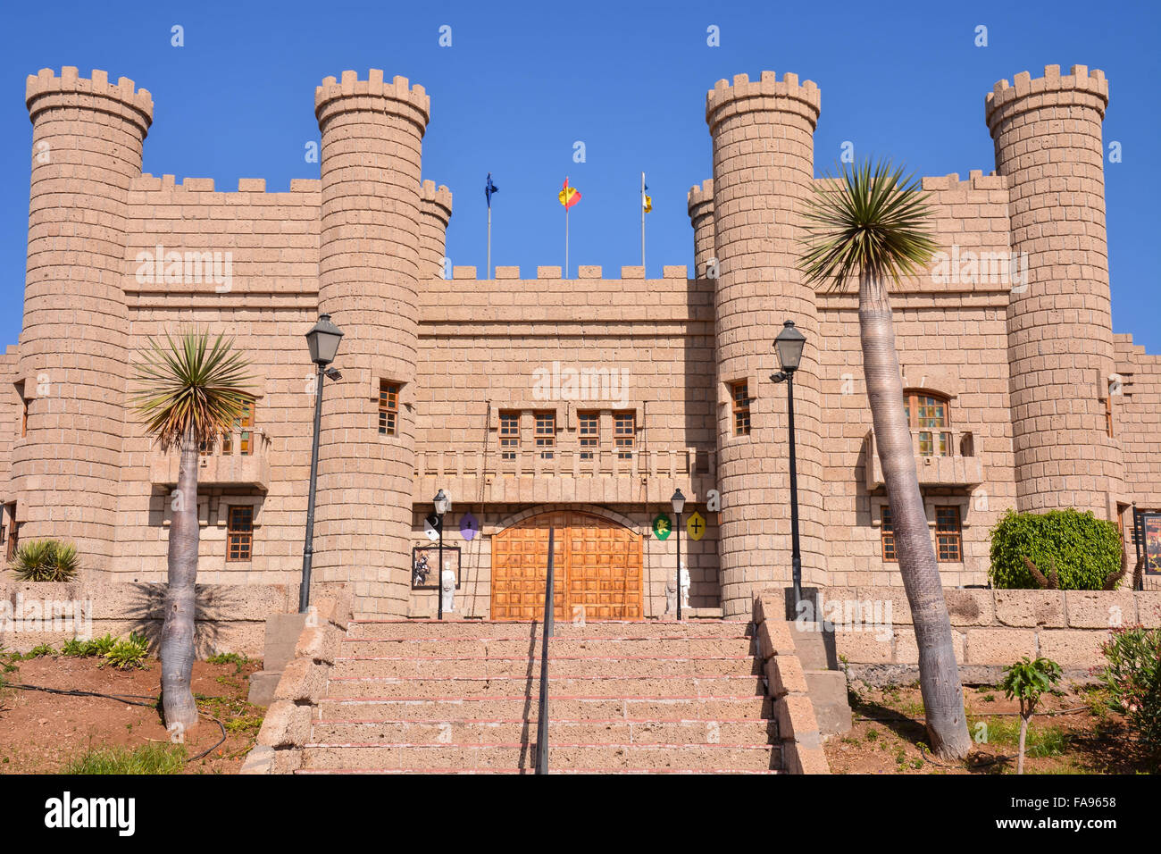 Medieval Brown Castle Stock Photo - Alamy