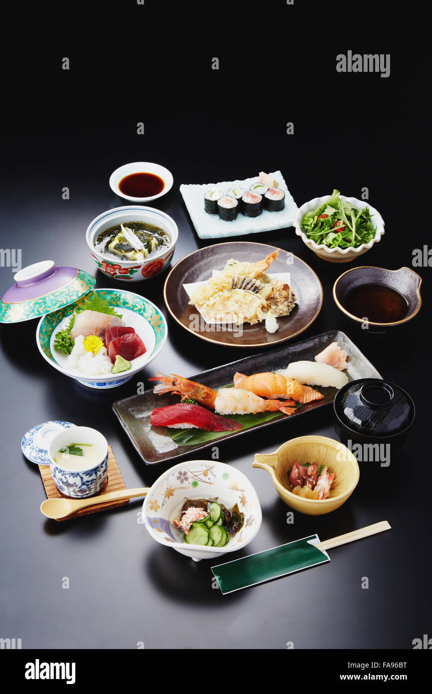 Assorted Japanese dishes Stock Photo - Alamy