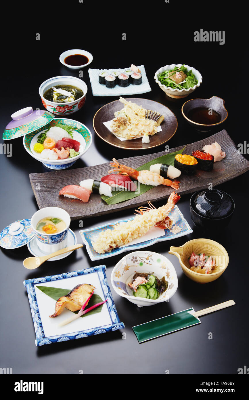 Assorted Japanese dishes Stock Photo - Alamy