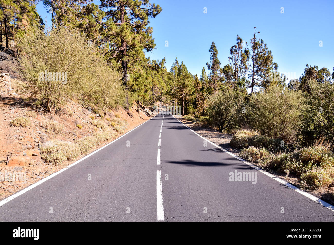 Long Lonely Road Stock Photo - Alamy