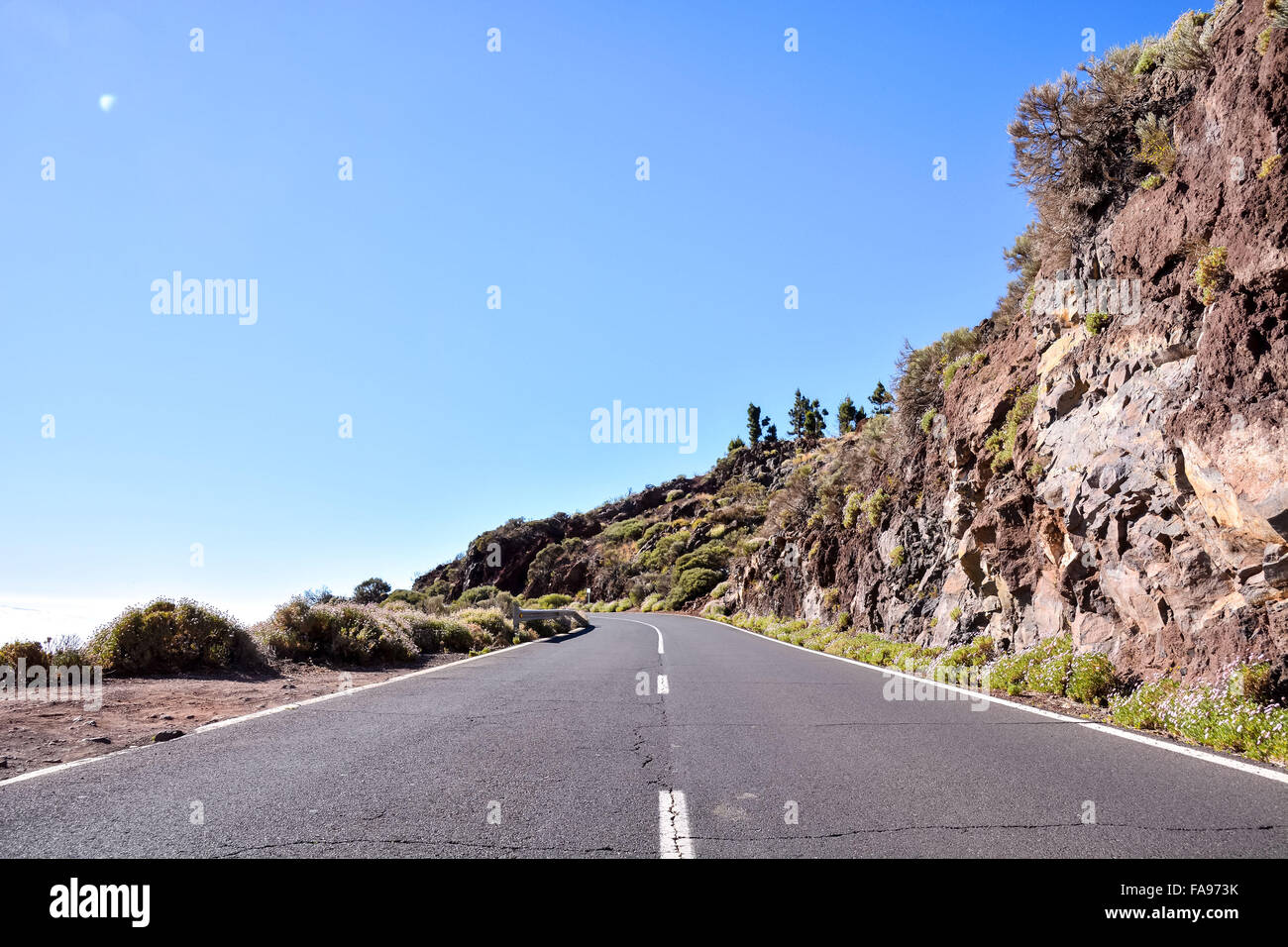 Long Lonely Road Stock Photo - Alamy