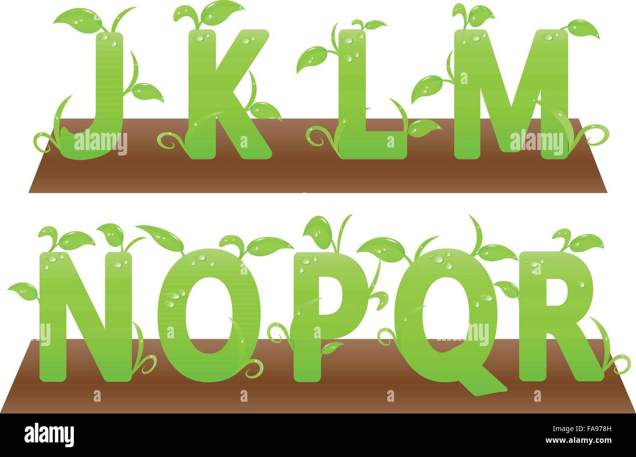 Green themed English alphabets in vector format Stock Vector Image ...