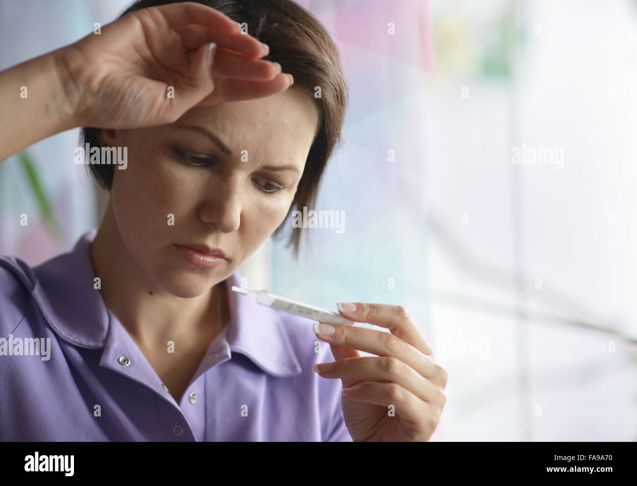 Young woman feels sickness Stock Photo - Alamy