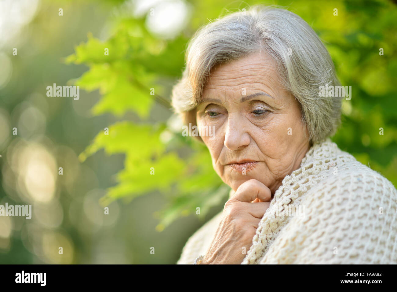 Nice sad old woman Stock Photo - Alamy