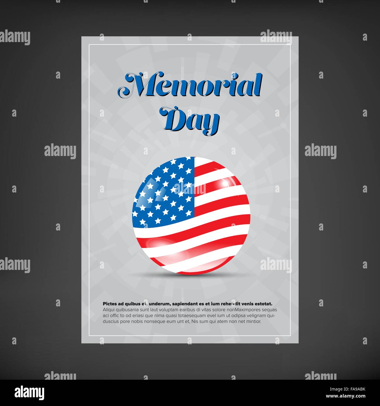 Memorial day poster with map and flag Stock Vector Image & Art - Alamy