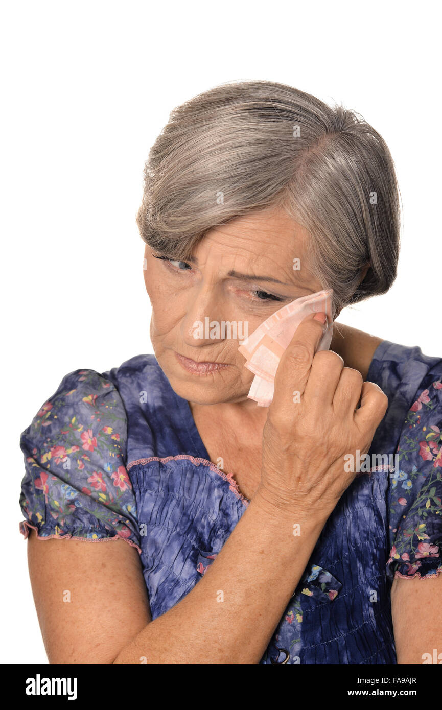 Senior woman crying Stock Photo - Alamy