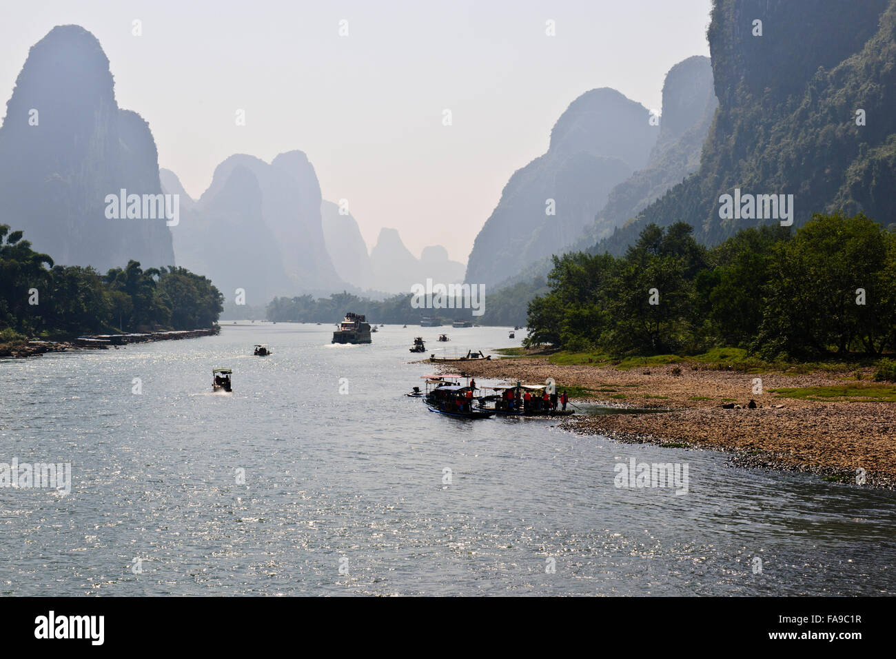 Li River,Karst Mountain Peaks,River Boats,Green 980 foot peaks,Guilin ...