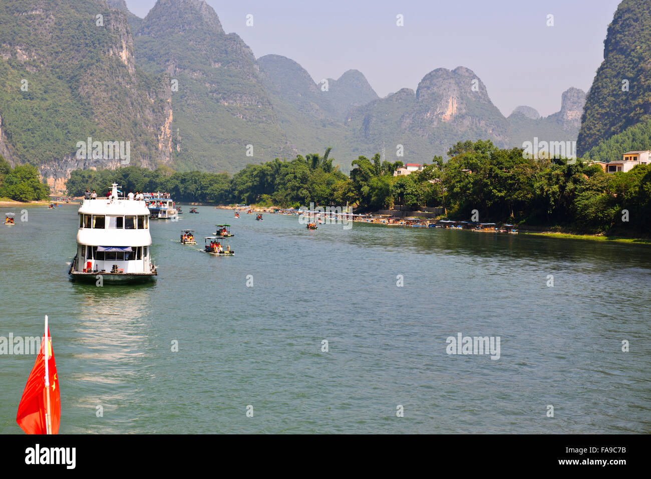 Li River,Karst Mountain Peaks,River Boats,Green 980 foot peaks,Guilin ...