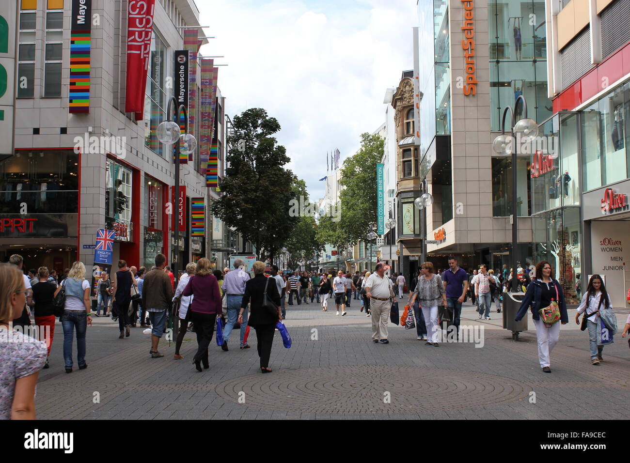 Cologne, Germany, "Schildergasse". Street with many shops Stock Photo ...