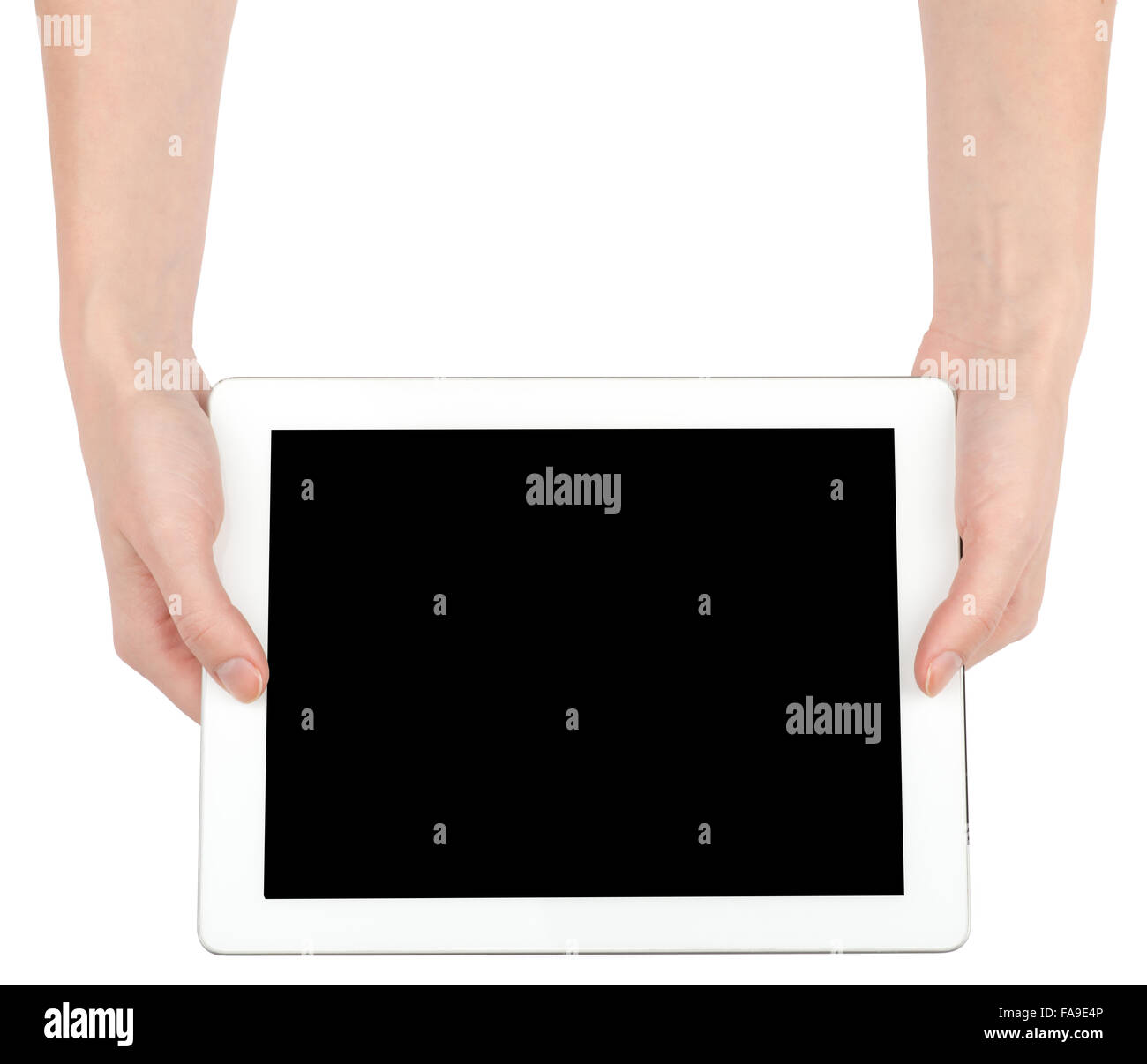 Female hands holding tablet Stock Photo - Alamy