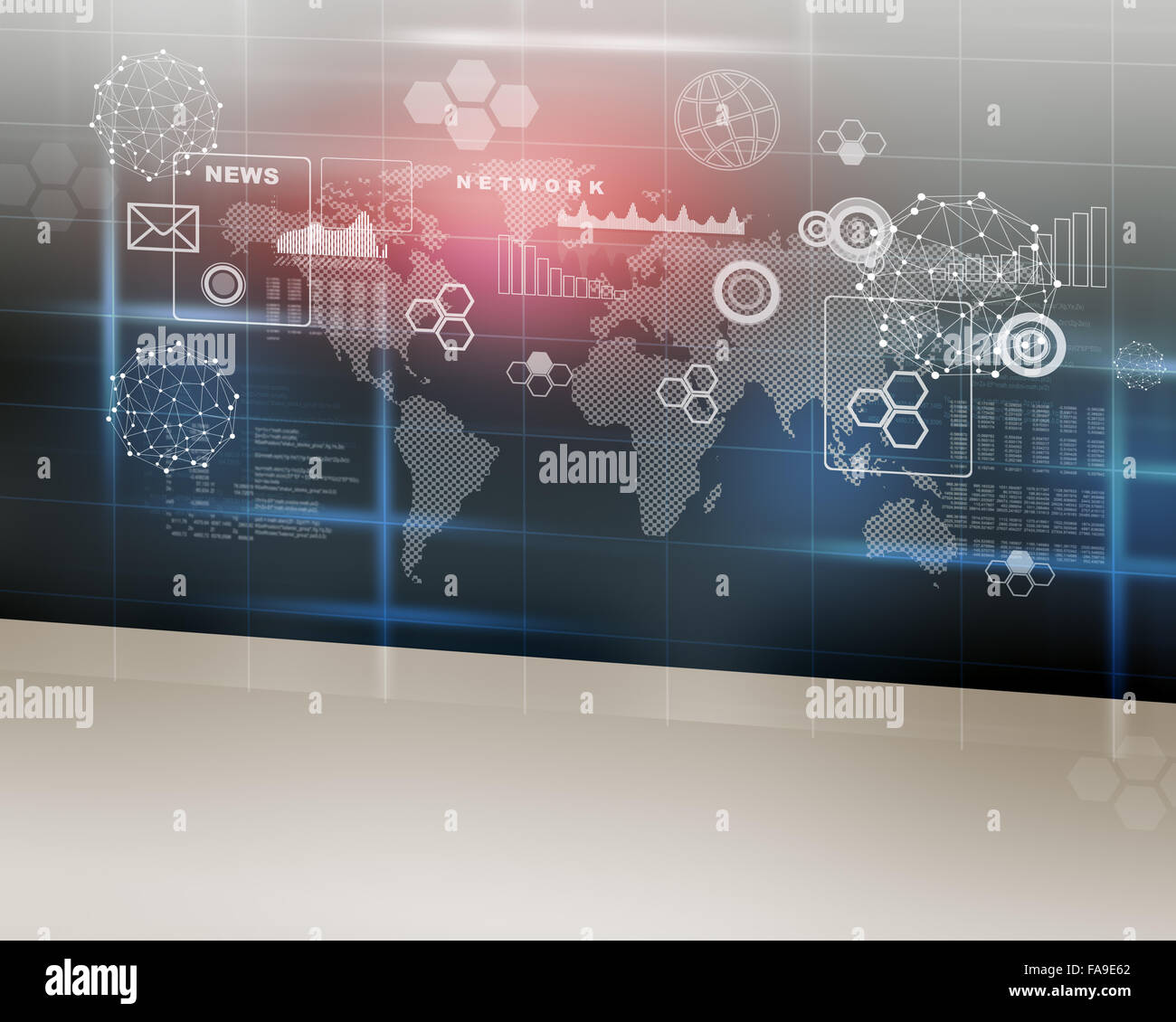 Abstract background with world map Stock Photo - Alamy