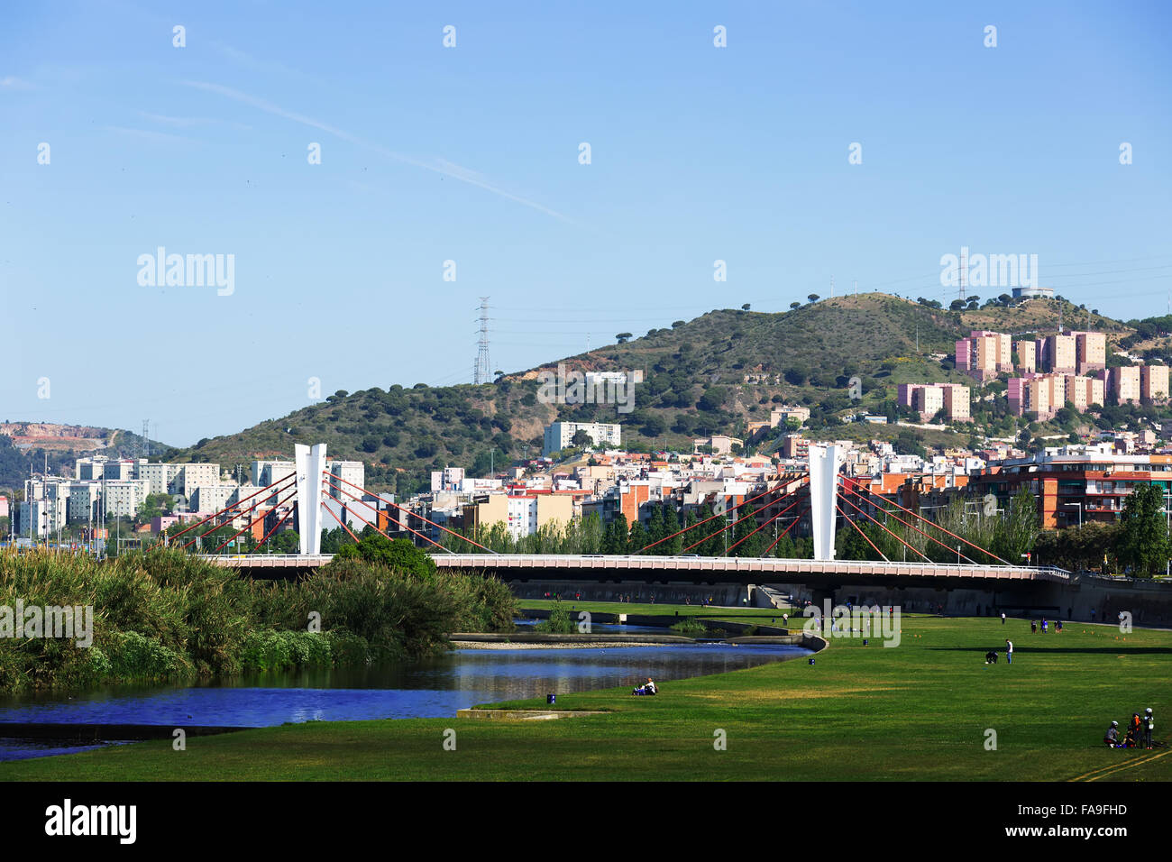 Bridge of Santa Coloma over Besos in Barcelona, Spain Stock Photo - Alamy