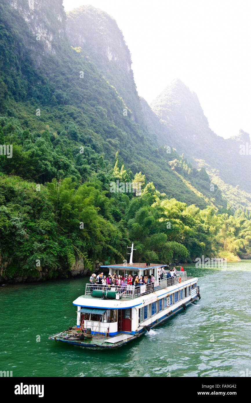 Li River,Karst Mountain Peaks,River Boats,Green 980 foot peaks,Guilin ...