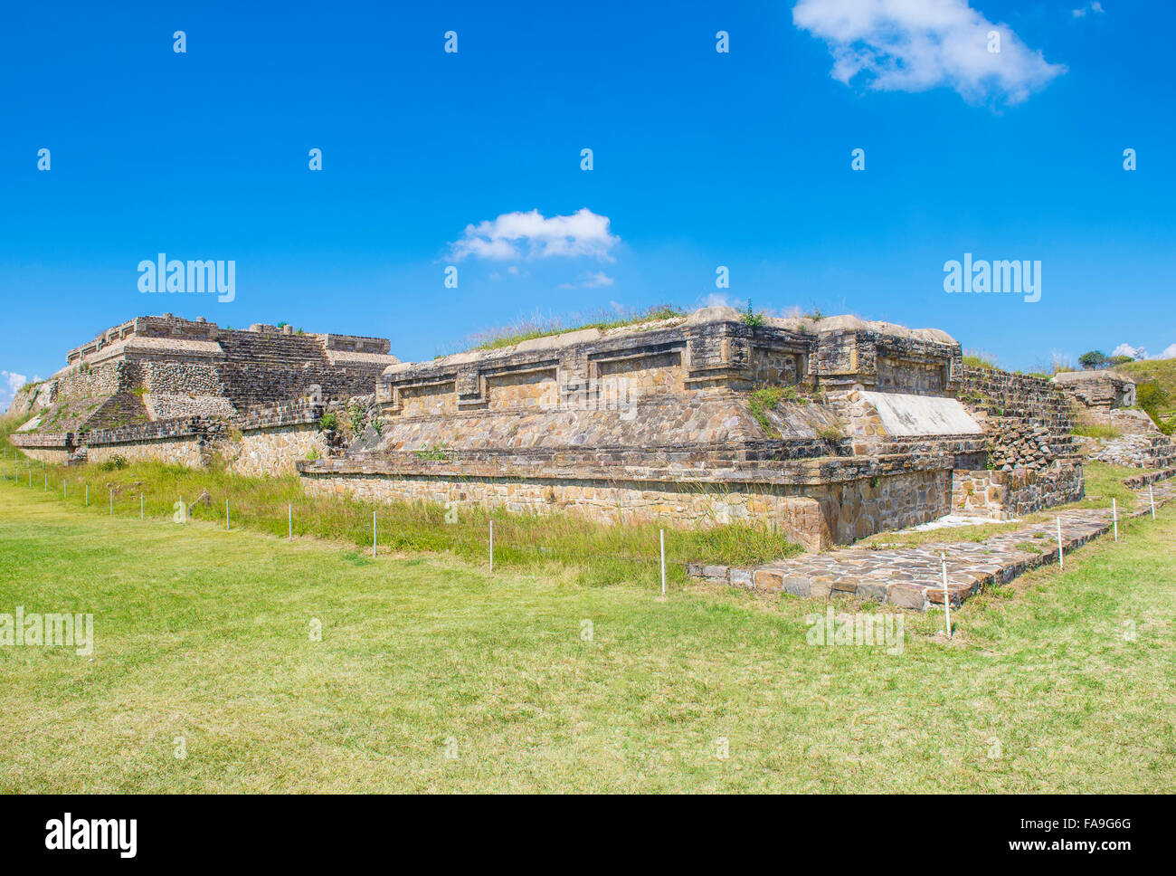 The ruins of the Zapotec city of Monte Alban in Oaxaca, Mexico Stock ...