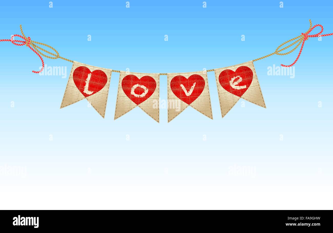 Hearts bunting Stock Vector Images - Alamy