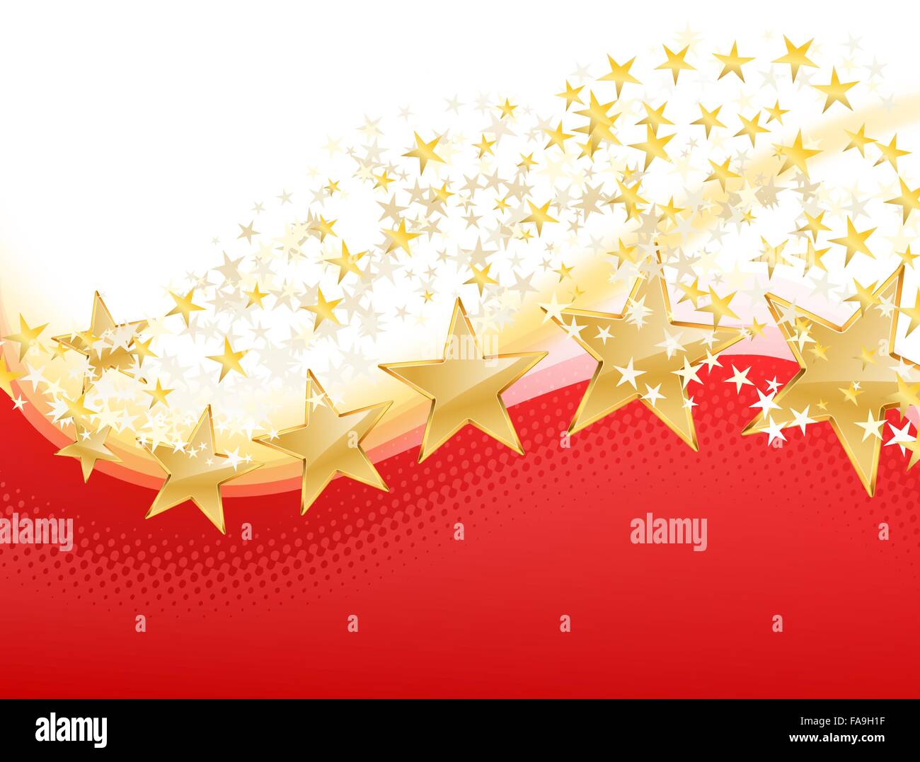 illustration of golden stars flying on red Stock Vector Image & Art - Alamy