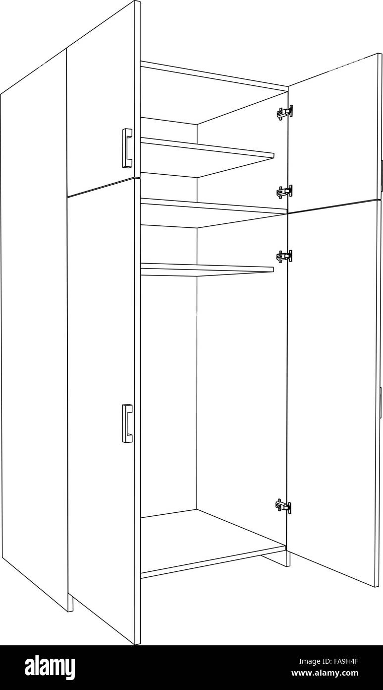 Image of open cabinet Stock Vector Image & Art - Alamy
