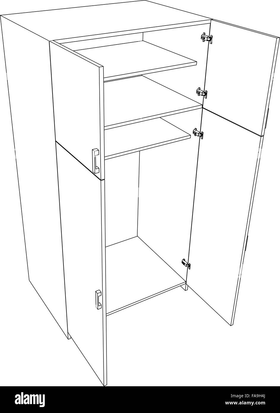 Image of open cabinet Stock Vector Image & Art - Alamy