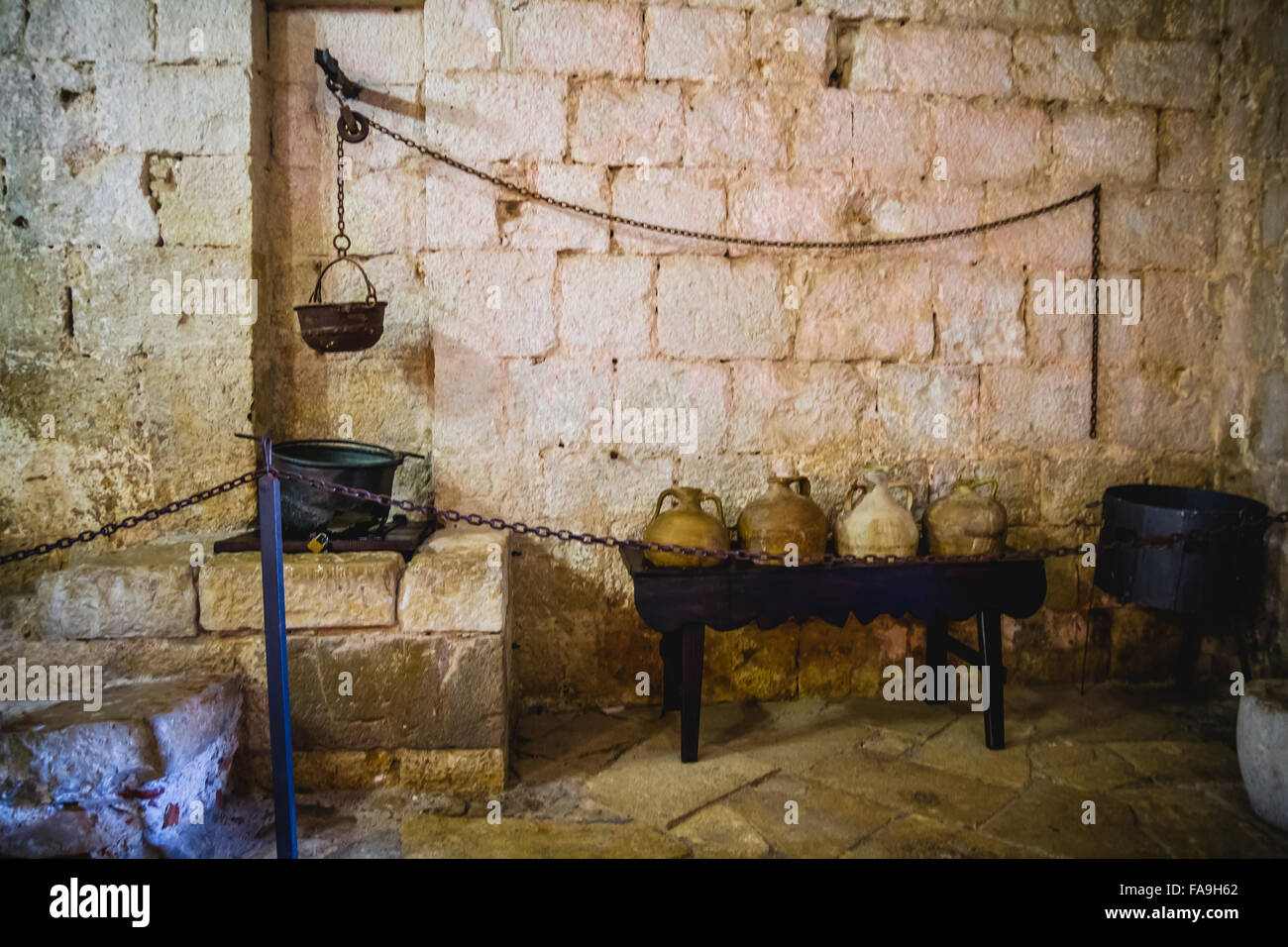 old Spanish fortress castle made of stone Stock Photo - Alamy