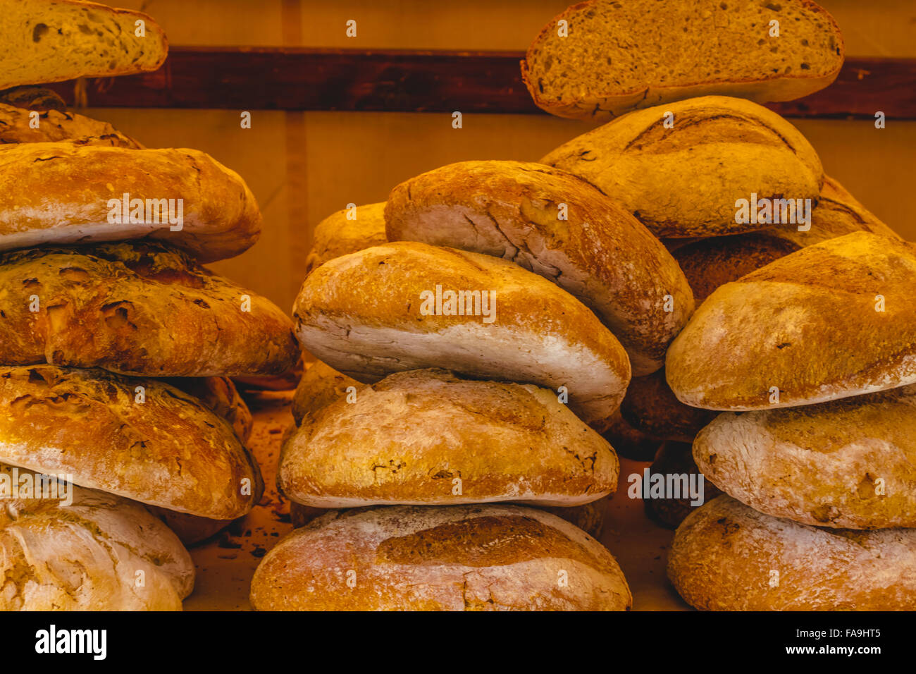 artisan bread in a medieval fair, spain Stock Photo - Alamy