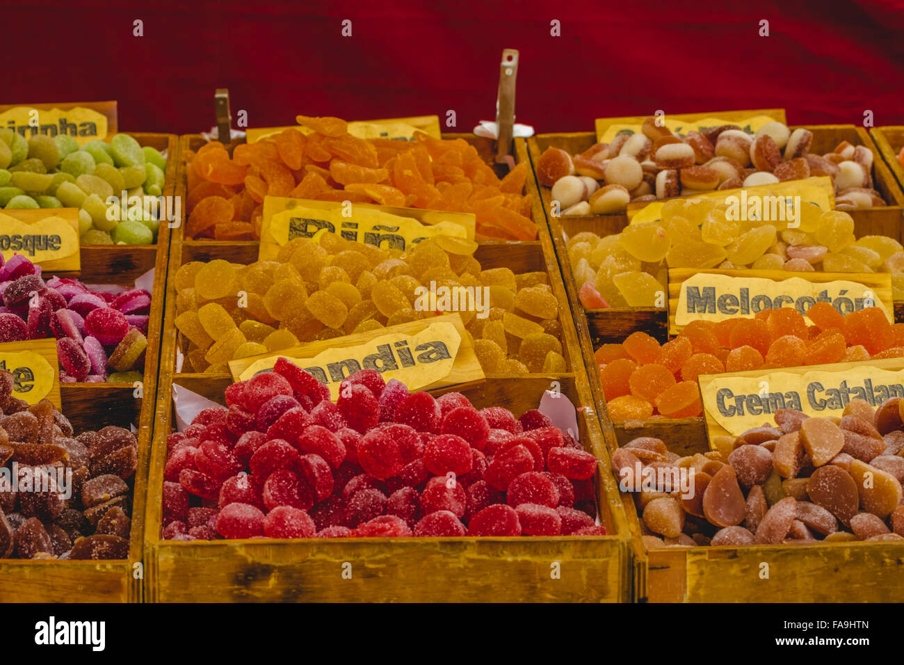artisan candies in a medieval fair, spain Stock Photo - Alamy