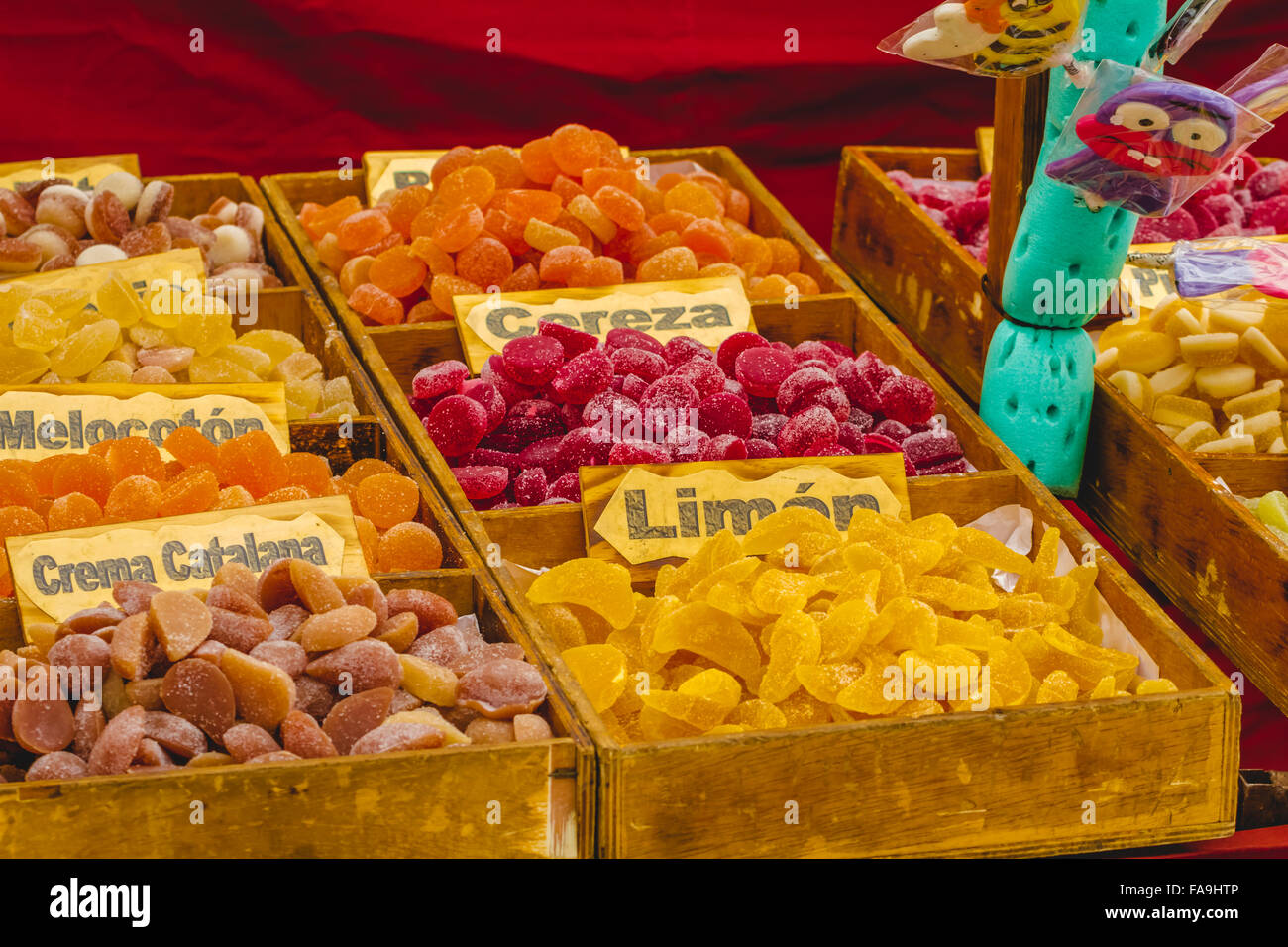 artisan candies in a medieval fair, spain Stock Photo - Alamy