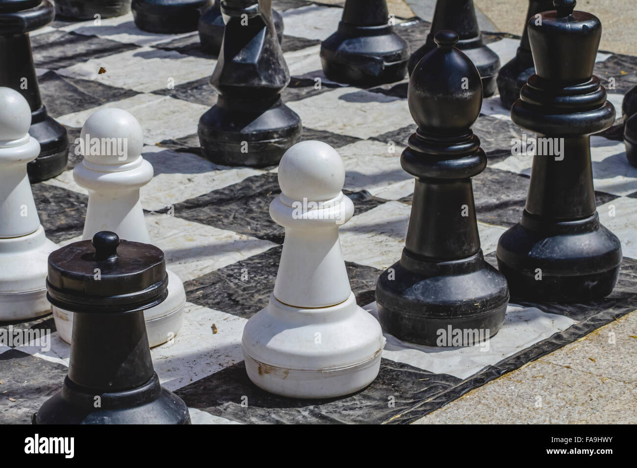 Giant chess games in the street with large pieces Stock Photo - Alamy