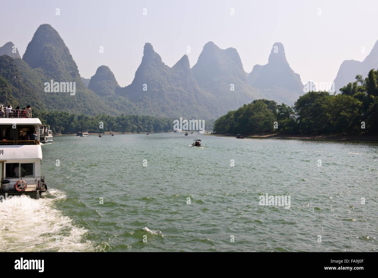 Li River,Karst Mountain Peaks,River Boats,Green 980 foot peaks,Guilin ...