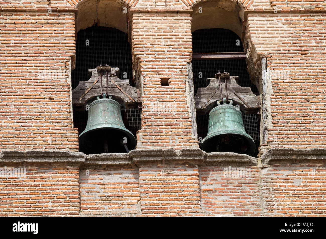 clock and bell tower in a medieval Spanish city Stock Photo - Alamy