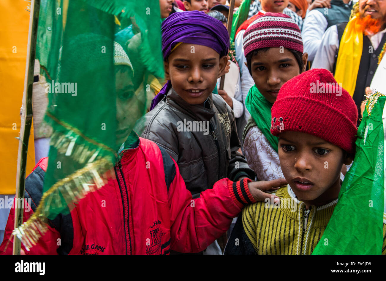 Varanasi, India. 24th Dec, 2015. Young Indian Muslims participate at ...