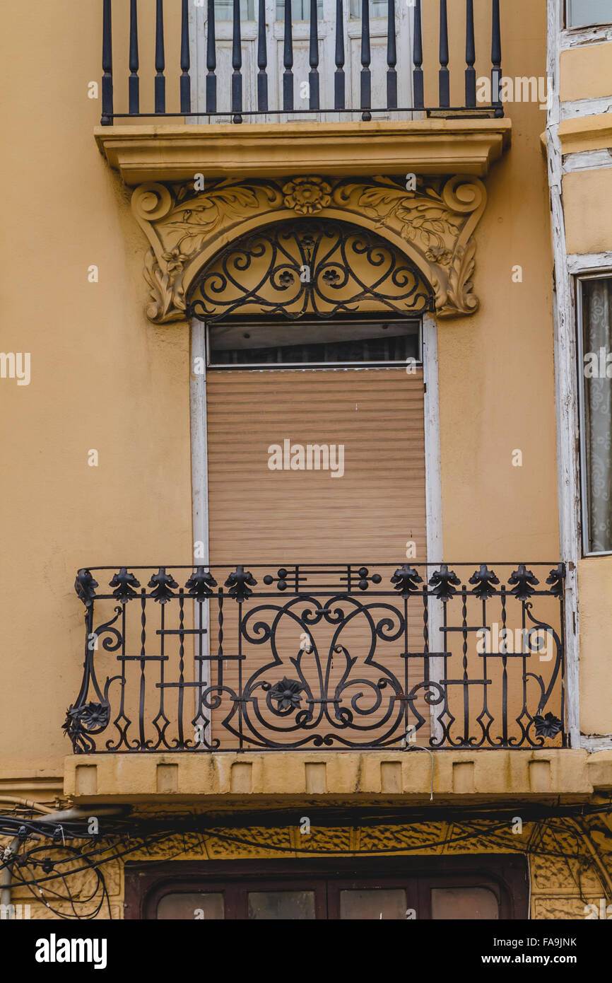 balcony, tipical architecture of the Spanish city of Valencia Stock ...
