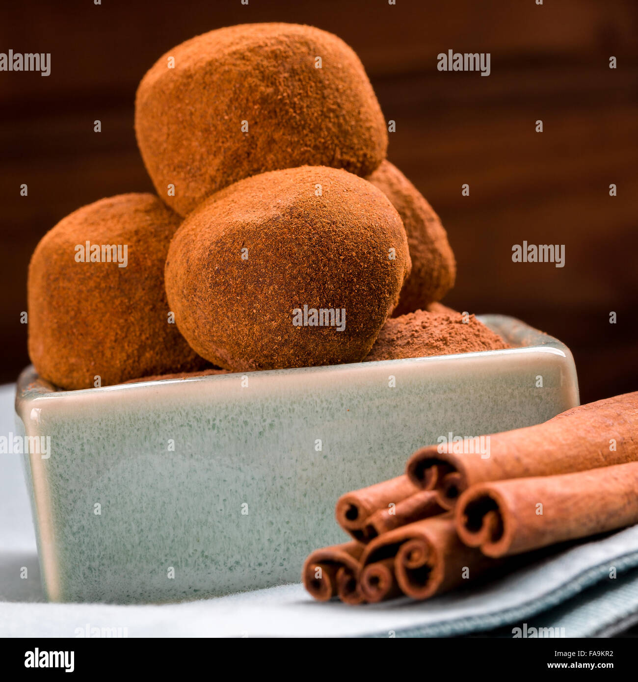 Cinnamon chocolate truffles Stock Photo - Alamy
