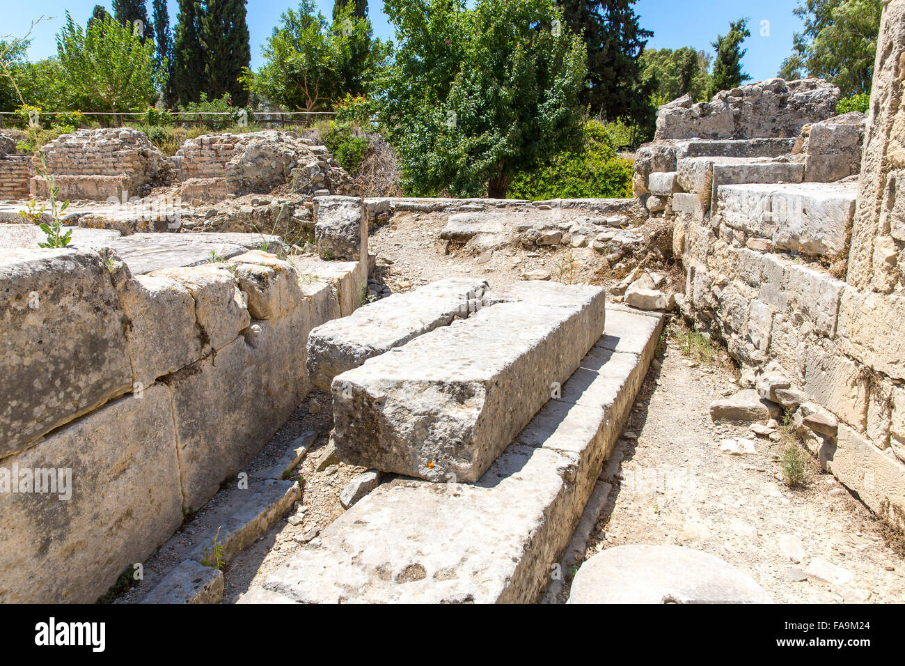 Monastery (friary) in Messara Valley at Crete island in Greece. Messara ...