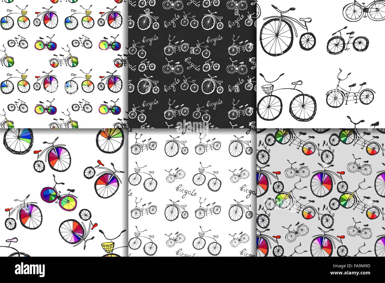 Cute doodle bicycle set Stock Vector Image & Art - Alamy