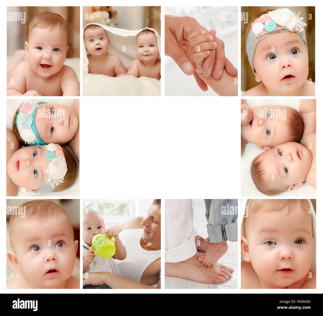 The collage of babies or newborn children aged up to one year Stock ...