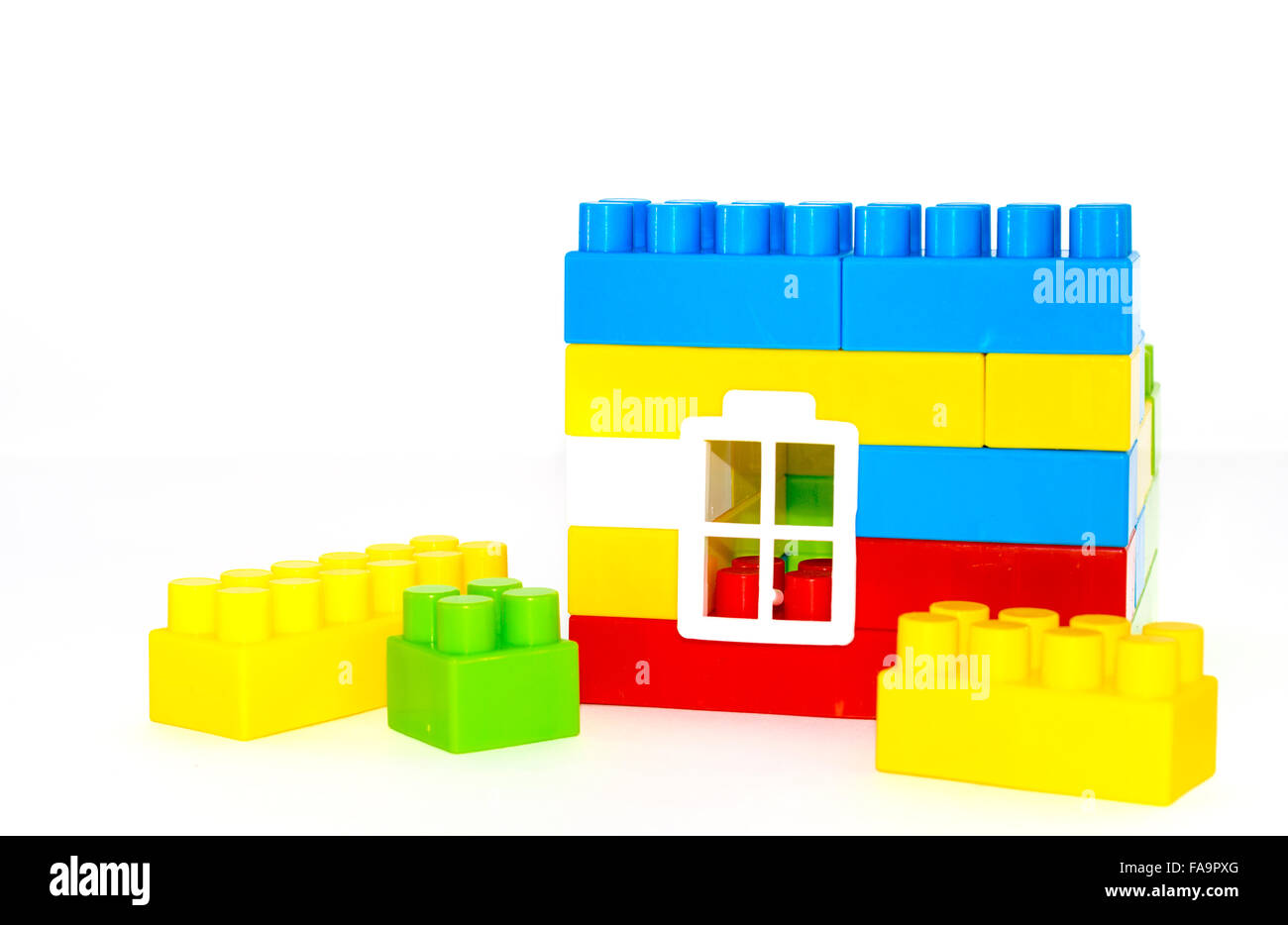 House building from lego bricks on a white background Stock Photo - Alamy