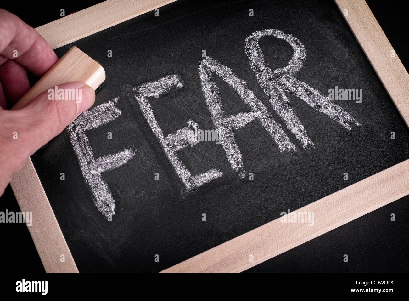 Hand erase chalk word hi-res stock photography and images - Alamy