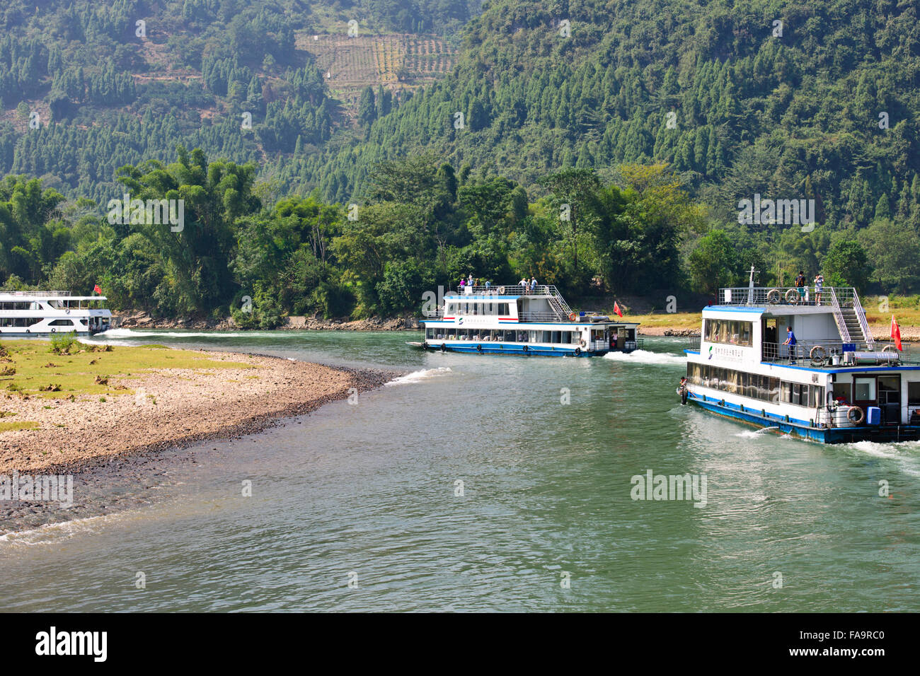 Li River,Karst Mountain Peaks,River Boats,Green 980 foot peaks,Guilin ...
