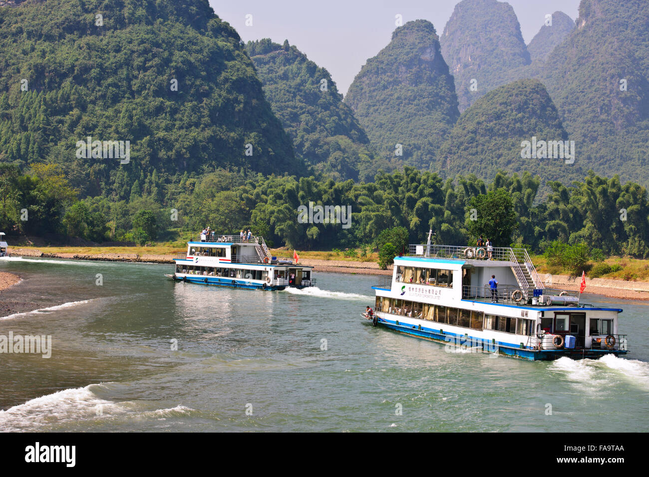 Li River,Karst Mountain Peaks,River Boats,Green 980 foot peaks,Guilin ...