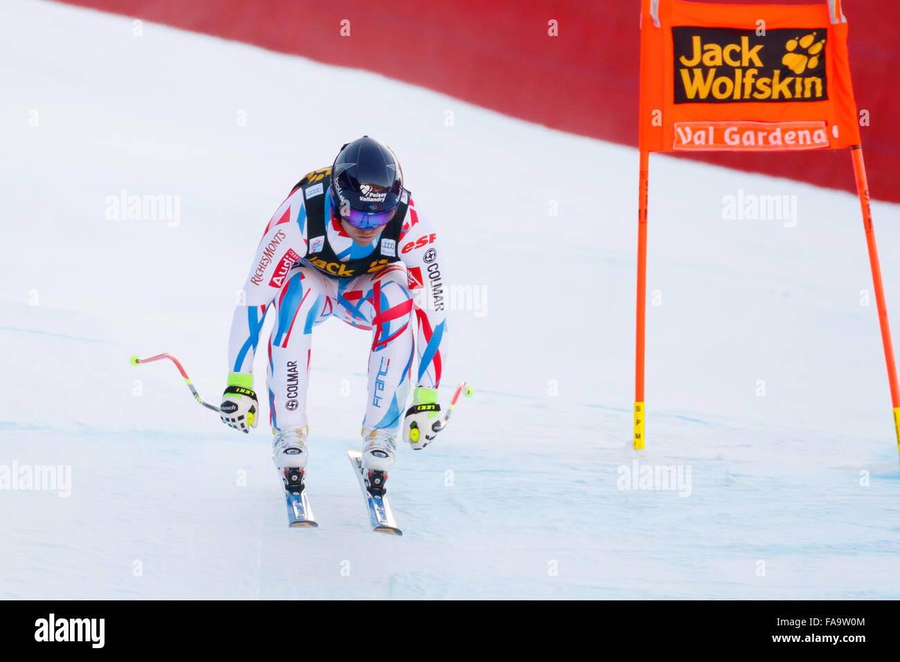 Val Gardena, Italy 19 December 2015. Poisson David (Fra) competing in ...