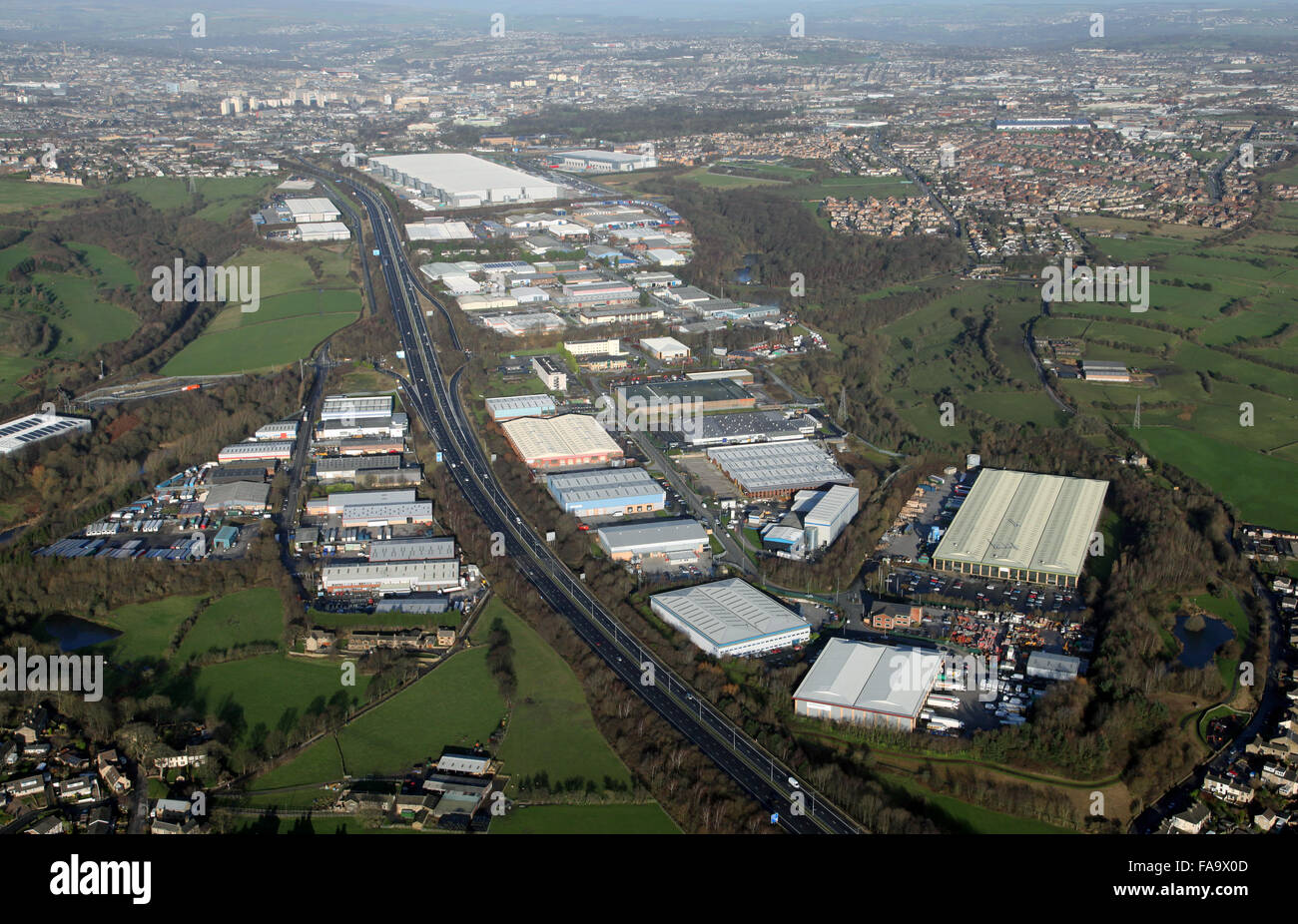 aerial view of Euroway Trading Estate, M606, Bradford, West Yorkshire ...