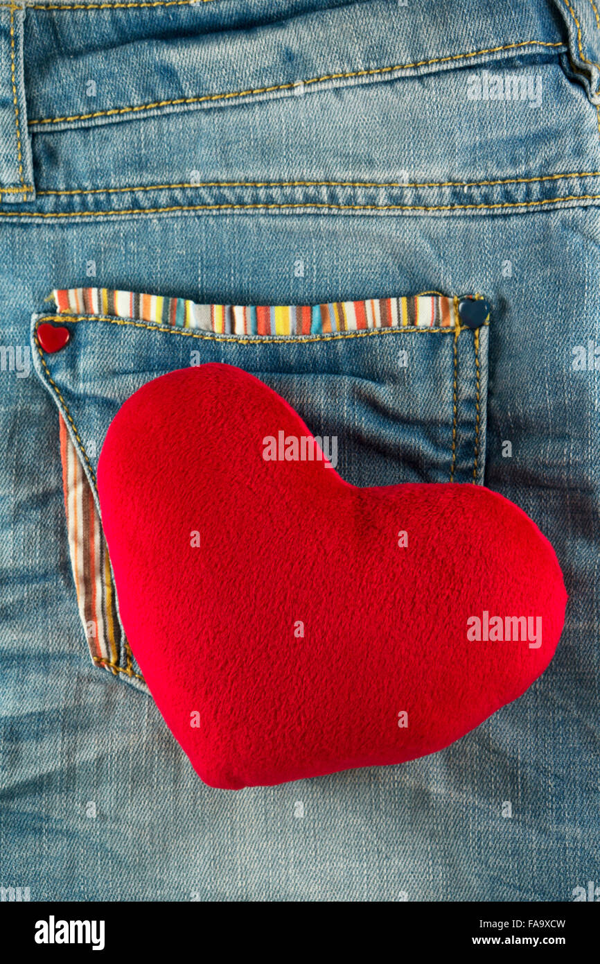 Love heart on jeans pocket Stock Photo - Alamy