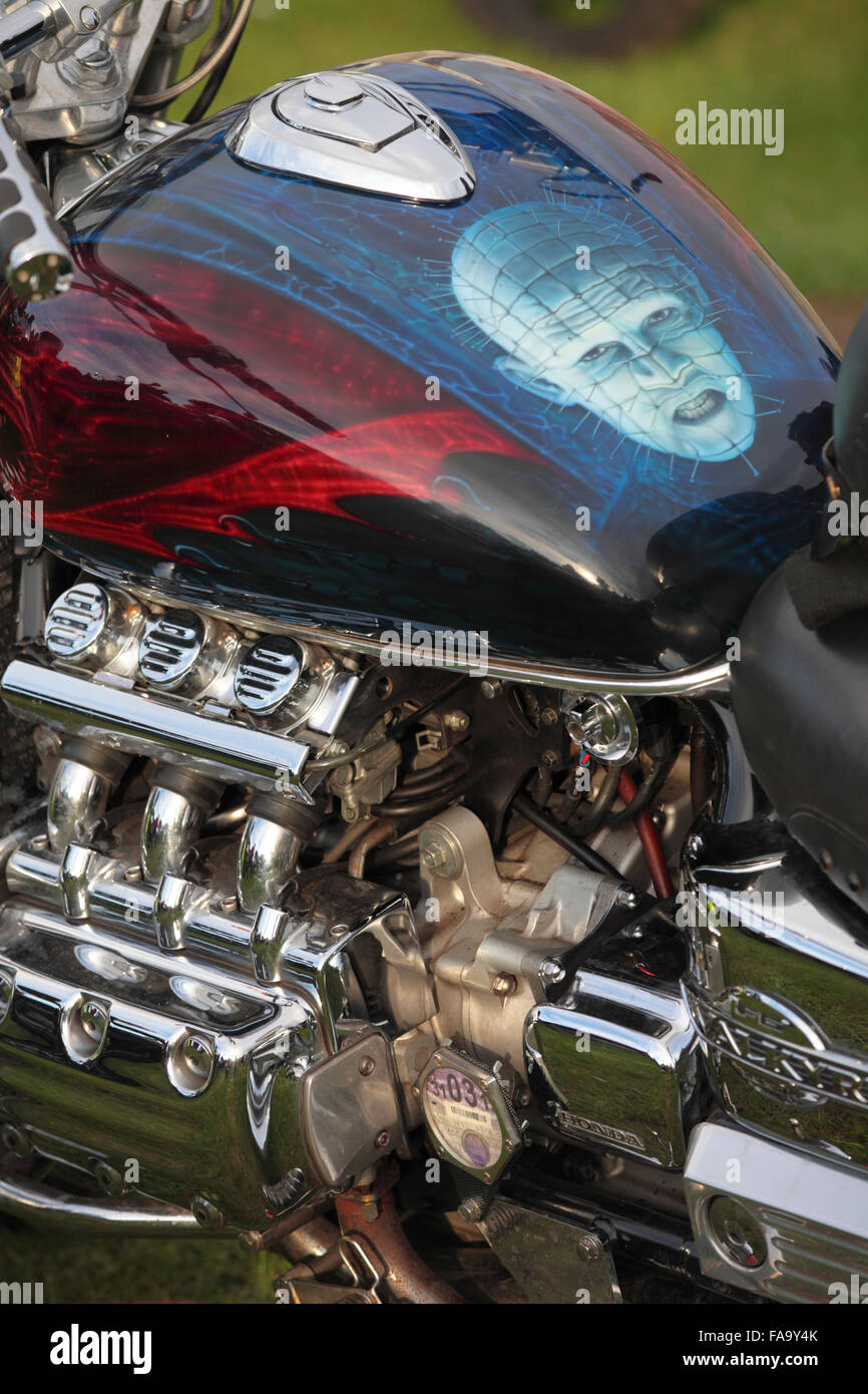 Pinhead custom paint on a fuel tank. Weston super Mare weekly summer ...