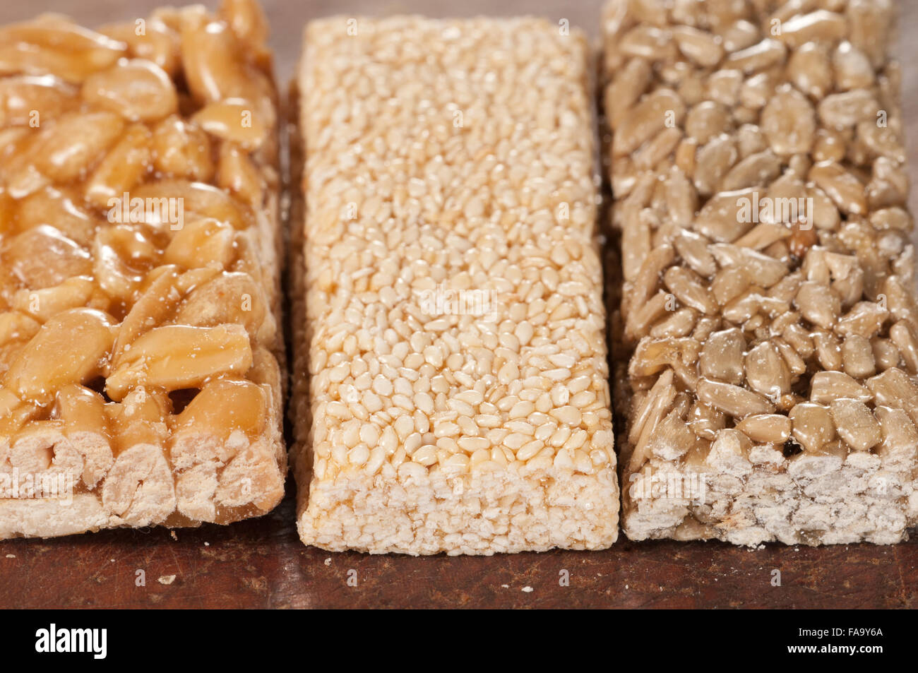 Brittle collection on a timber board, macro sho Stock Photo - Alamy