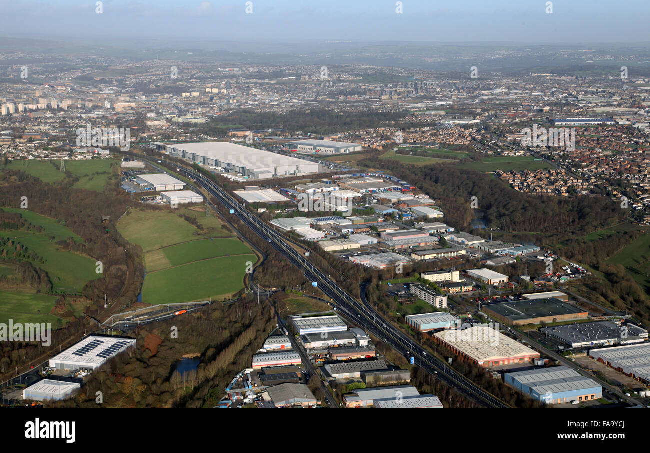 aerial view of Euroway Trading Estate, M606, Bradford, West Yorkshire ...