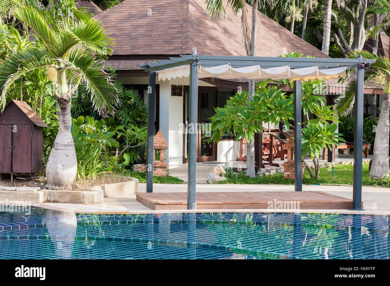 Swimming pool at modern luxury hotel, Samui, Thailand Stock Photo - Alamy