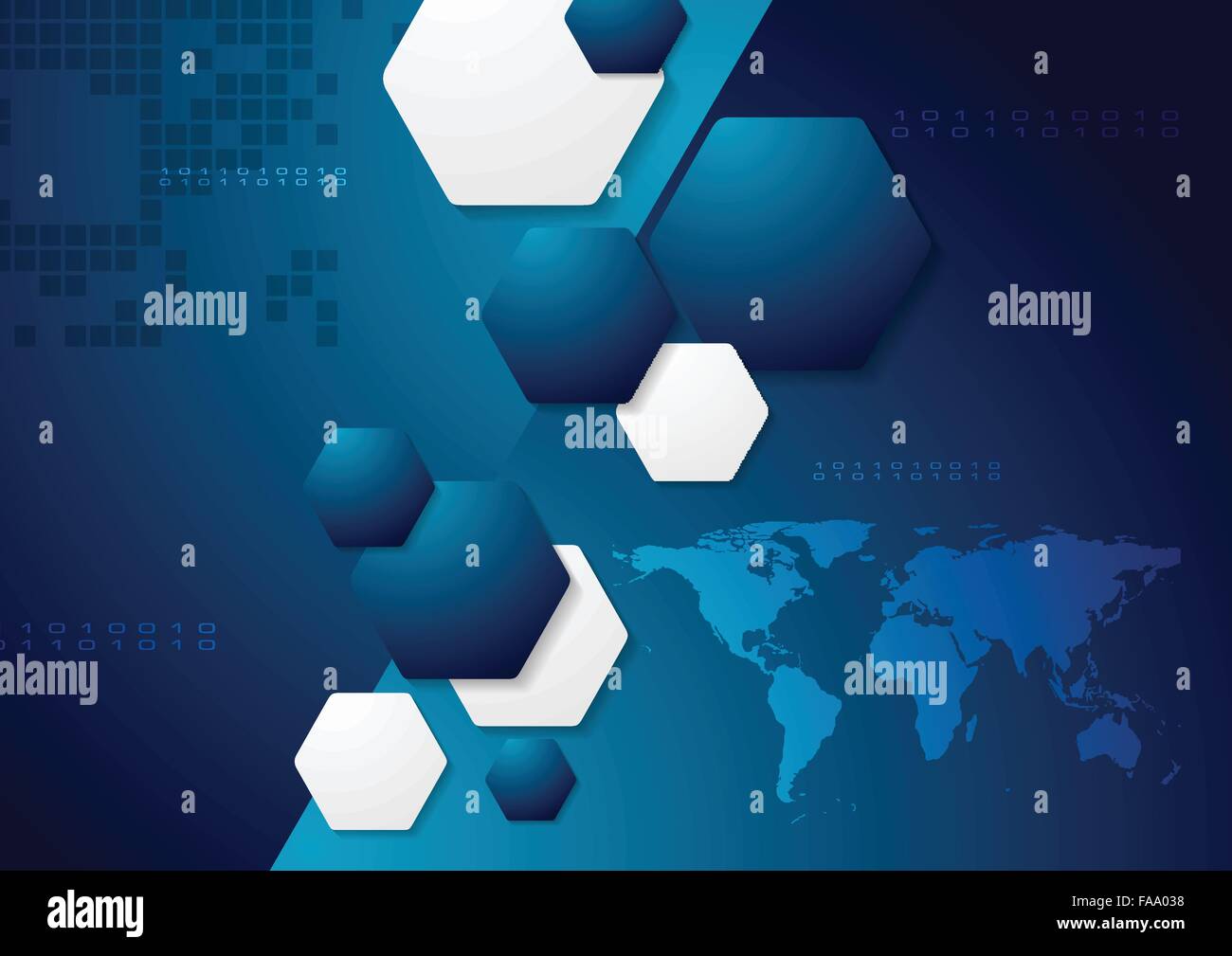 Dark blue tech background with world map. Vector design Stock Vector ...