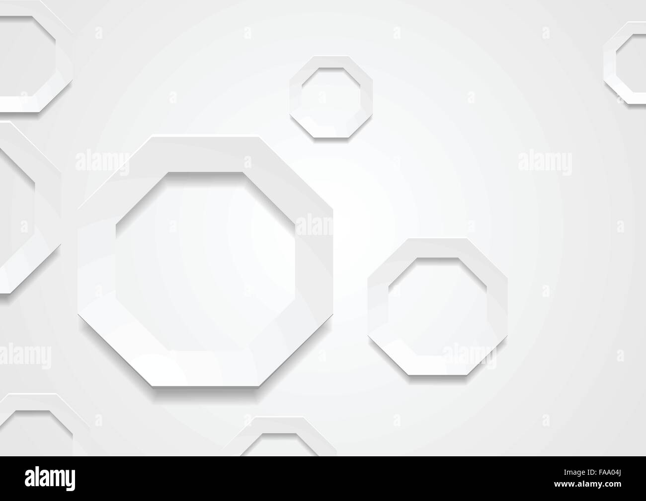 Geometric Background With Grey Paper Octagons Vector Design Stock